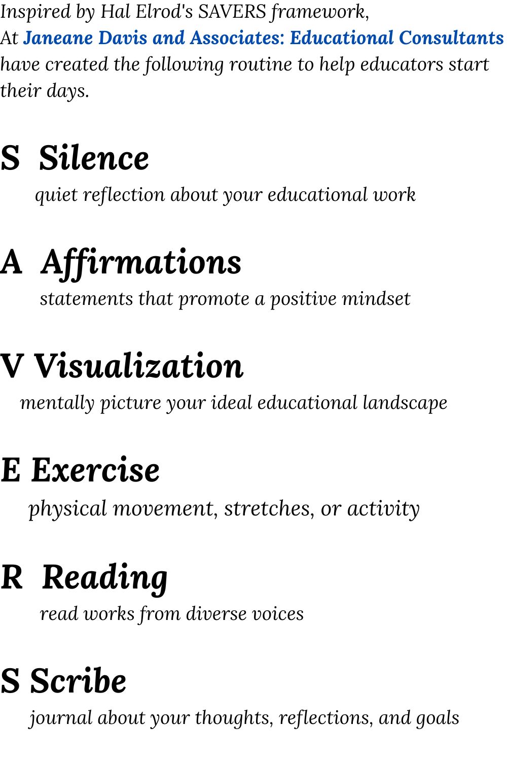 Adapting a Miracle Morning Routine for Educators - Janeane Davis ...